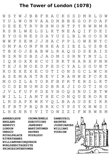 The Tower of London Word Search | Teaching Resources