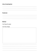 Science Investigation Planning Template Sheets | Teaching Resources