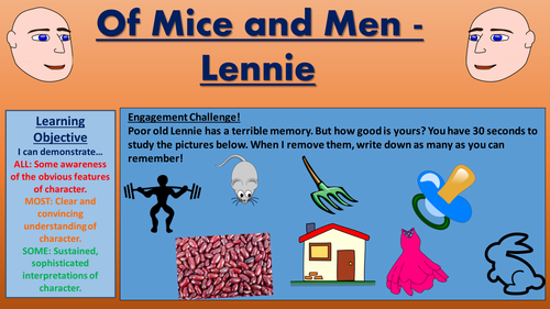 Of Mice and Men - Characterisation of Lennie | Teaching Resources