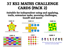 37 KS2 MATHS CHALLENGE CARD pack | Teaching Resources