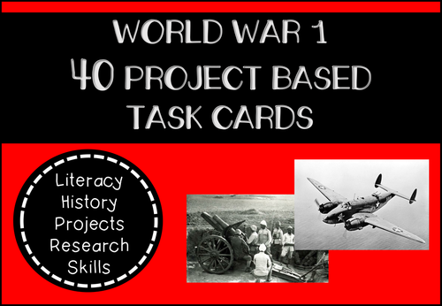World War I Research and Project Based Task Cards | Teaching Resources