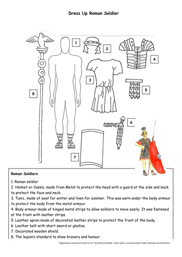 Dress Up Roman Soldier | Teaching Resources