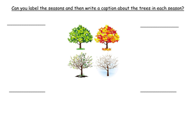 Labelling the Seasons and writing a caption. Filling in the missing ...