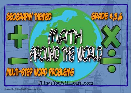 Math Around the World Word Problem Task Cards | Teaching Resources