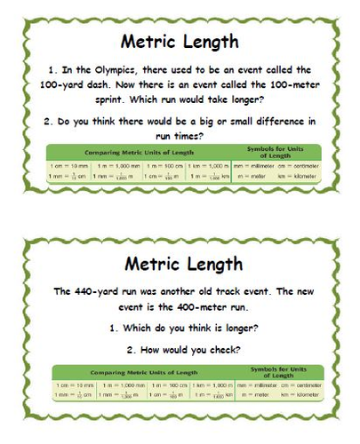 Measurement Task Cards-Metric and Customary | Teaching Resources