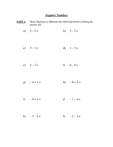 Negative Number Arithmetic Homework Booklet | Teaching Resources