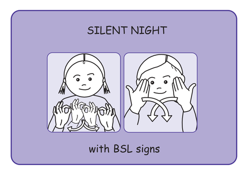 Illustrated SILENT NIGHT Christmas Carol with BSL Signs (British Sign ...