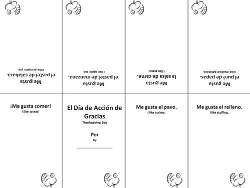 Spanish Thanksgiving Booklet / Accion de Gracias - Elementary ...