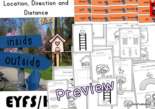 Location, Direction and Distance Concept Colouring Book for EYFS/KS1 ...