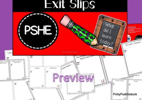 Self-Evaluation Exit Slips | Teaching Resources