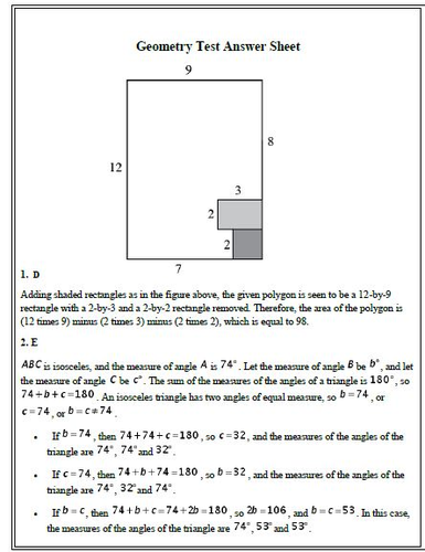 10th Grade Geometry Assessment | Teaching Resources