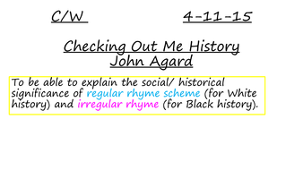 Checking Out Me History- John Agard | Teaching Resources