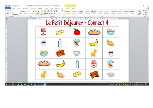 FRENCH - Food - Le Petit Déjeuner - Worksheets | Teaching Resources