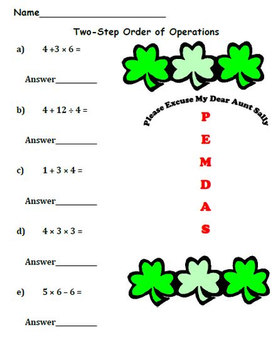 Order of Operations for St. Patrick's Day | Teaching Resources