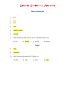 Chinese Cinderella Chapters 1-22 student based worksheets with ...