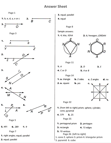 Common Core 4th Grade Geometry Worksheets | Teaching Resources