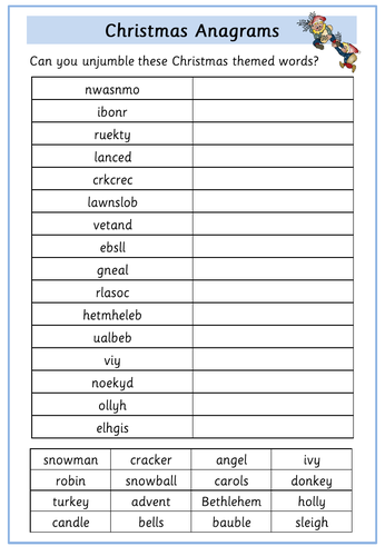 Christmas Word Searches / Christmas Anagrams / Christmas Crossords ...