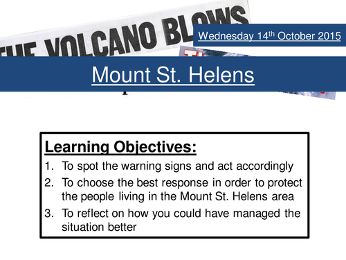 Mount St Helens - decision making exercise | Teaching Resources