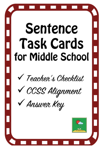 Sentence Task Cards | Teaching Resources