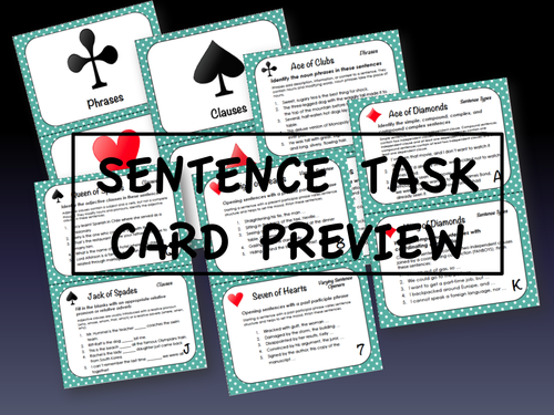 Sentence Task Cards | Teaching Resources