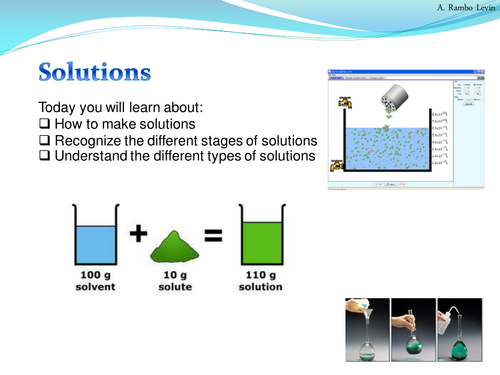 Solutions (Chemistry) | Teaching Resources