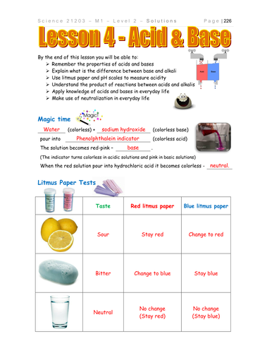 Acid-Base (Chemistry) | Teaching Resources