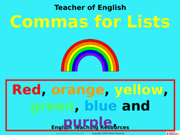 Commas for Lists | Teaching Resources