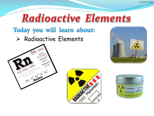 Radioactive elements (Chemistry) | Teaching Resources