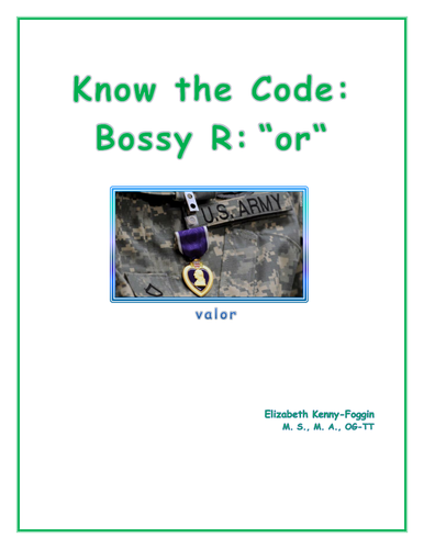 Know the Code: Bossy R - or | Teaching Resources