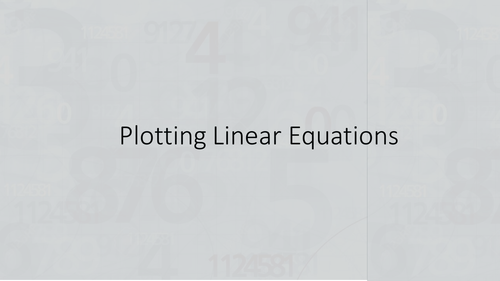 Plotting Linear Equations (Straight line graphs) | Teaching Resources Plotting Linear Equations (Straight line graphs) | Teaching Resources