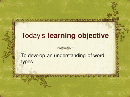 Introduction to word classes | Teaching Resources
