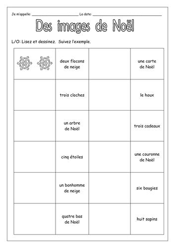 FRENCH - CHRISTMAS - Des Images de Noël - Worksheets | Teaching Resources
