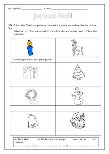 FRENCH - CHRISTMAS - Des Images de Noël - Worksheets | Teaching Resources