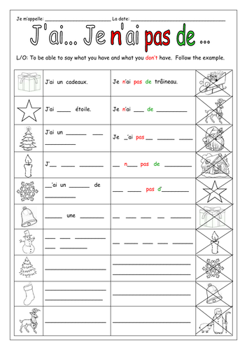 FRENCH - CHRISTMAS - Des Images de Noël - Worksheets | Teaching Resources