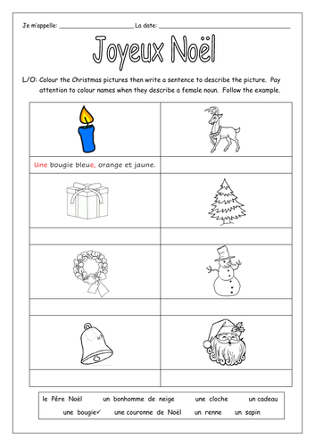FRENCH - CHRISTMAS - Des Images de Noël - Worksheets | Teaching Resources