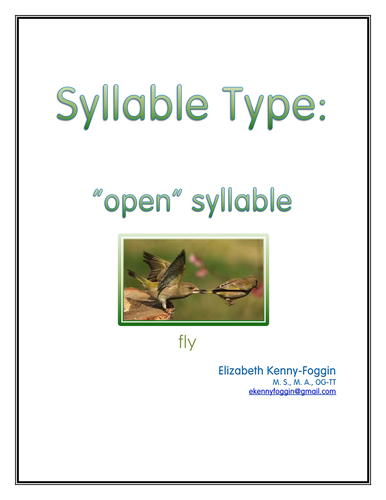 Know the Code: Syllable Type - Open Syllable | Teaching Resources