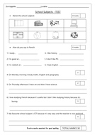 FRENCH - School Subjects and Opinions - Worksheets | Teaching Resources
