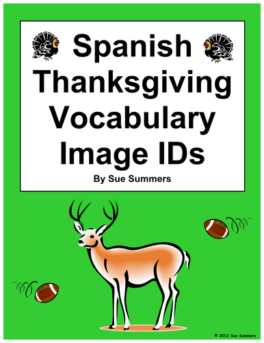 Spanish Thanksgiving Vocabulary 18 IDs and Word List | Teaching Resources