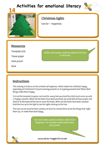 Christmas activities for emotional literacy | Teaching Resources