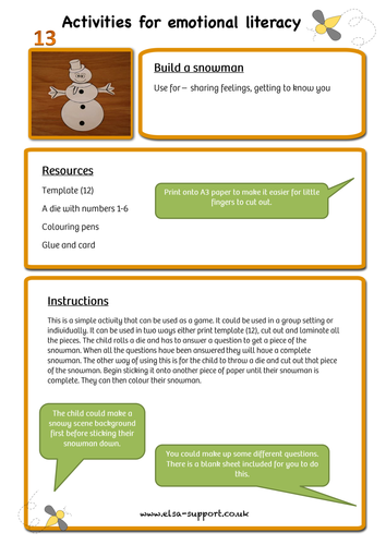 Christmas activities for emotional literacy | Teaching Resources