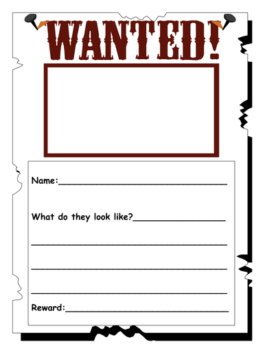 Character Profile in style of a Wanted poster. | Teaching Resources