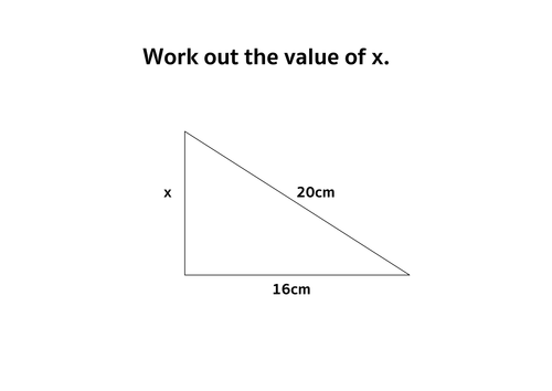Finding Shorter Sides Using Pythagoras by tomotoole - Teaching ...