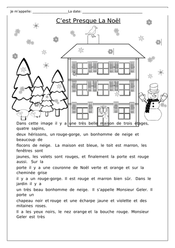 FRENCH - CHRISTMAS - C'est Presque Noël - Comprehension - Worksheets ...