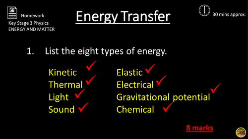 L02 Energy Transfer ENERGY AND MATTER | Teaching Resources