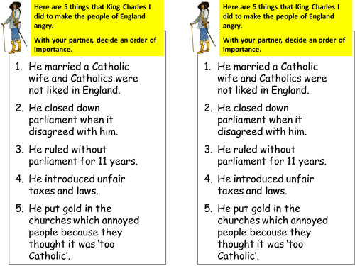 Charles I tasks | Teaching Resources