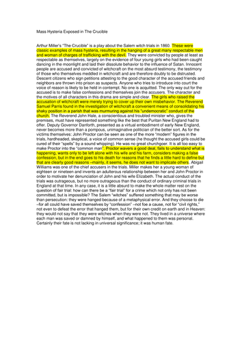 The Crucible SOW | Teaching Resources