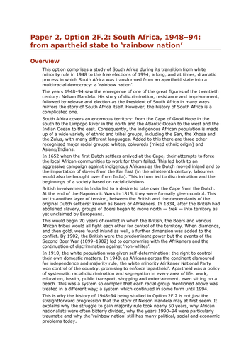 Introduction to South Africa for Edexcel A Level | Teaching Resources