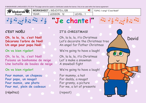 FRENCH-ALL ABOUT CHRISTMAS - FOR Y1/Y2- Christmas decorations/ Song ...