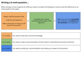 OCR GCSE Business Studies 6 mark question structure sheets | Teaching ...
