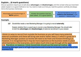 OCR GCSE Business Studies 6 mark question structure sheets | Teaching ...